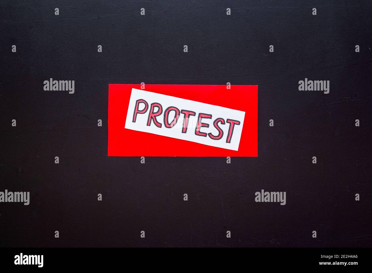 Protest sign concept. Word Protest on paper banner, top view Stock ...