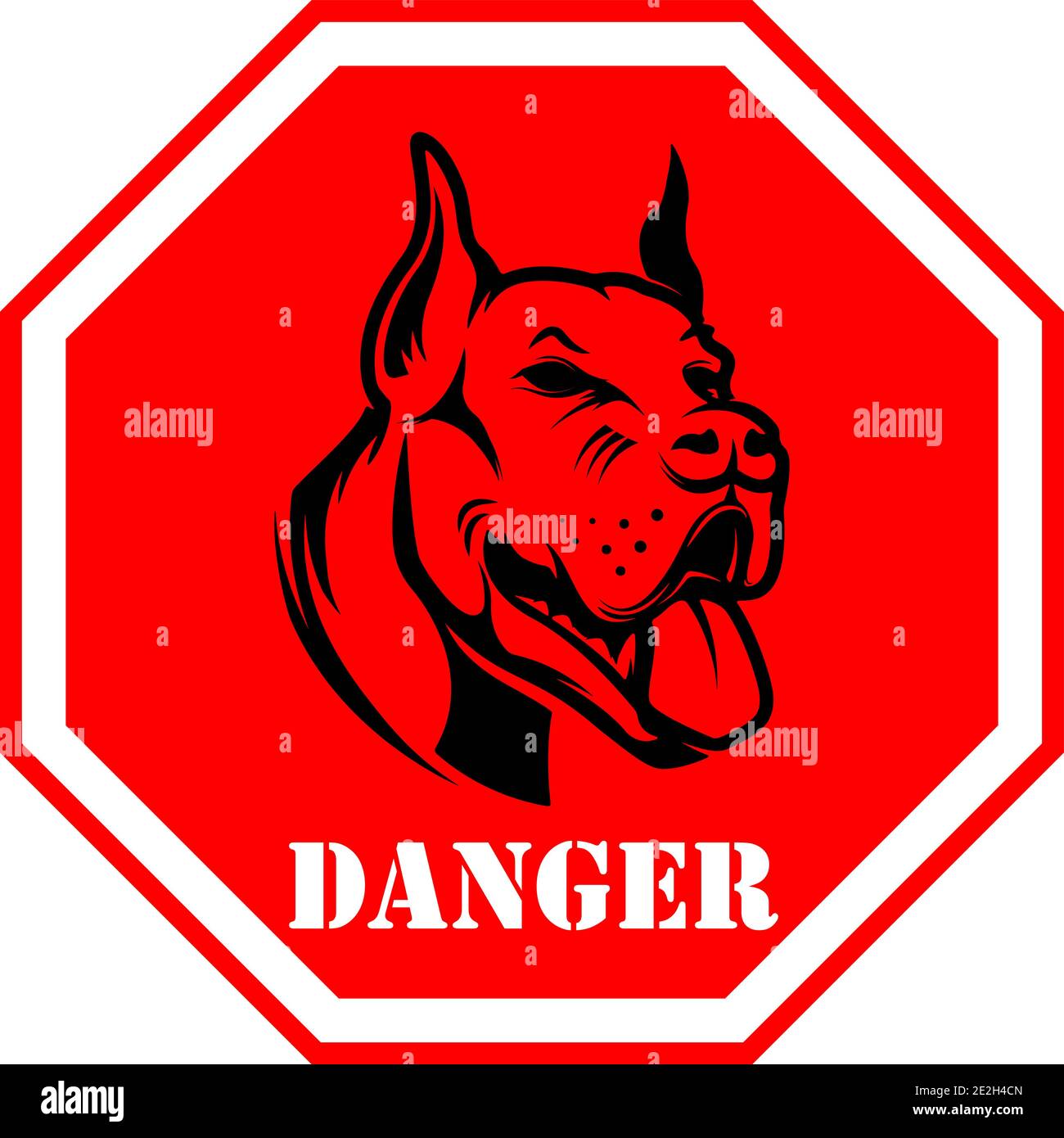 Beware mad dog warning sign Cut Out Stock Images & Pictures - Alamy