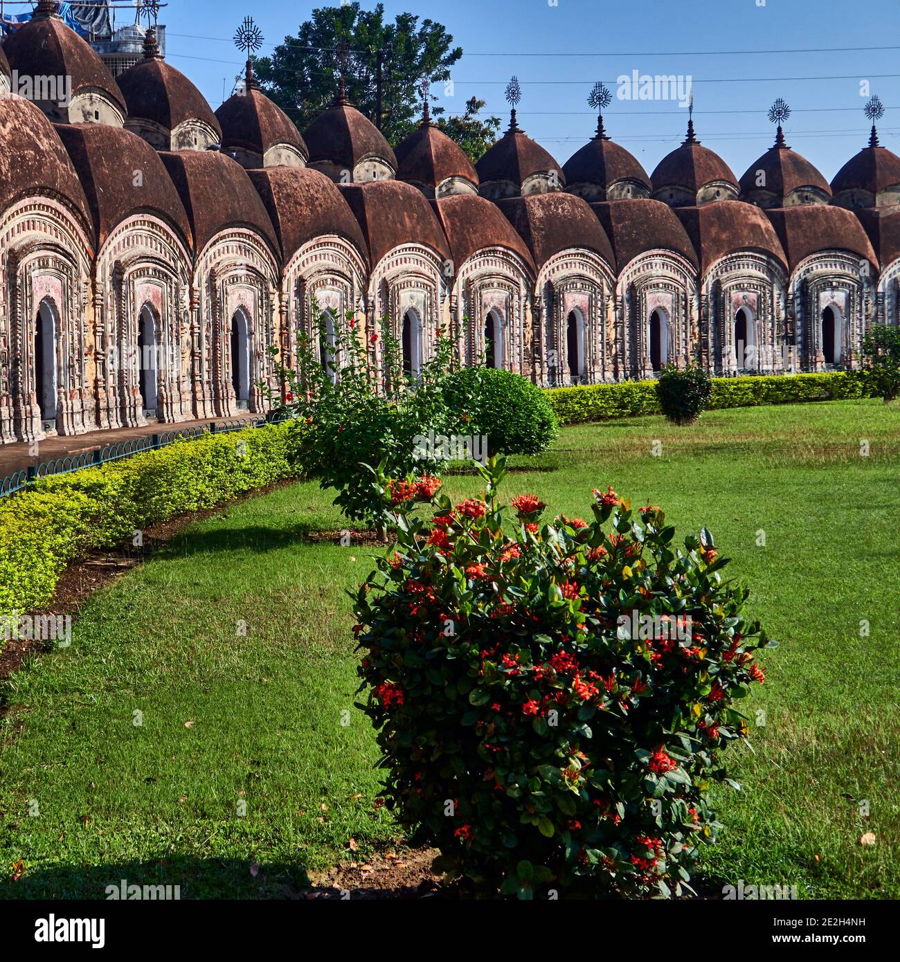 Kalna City, West Bengal, India. The brick Bardhaman Naba Kailash temple ...