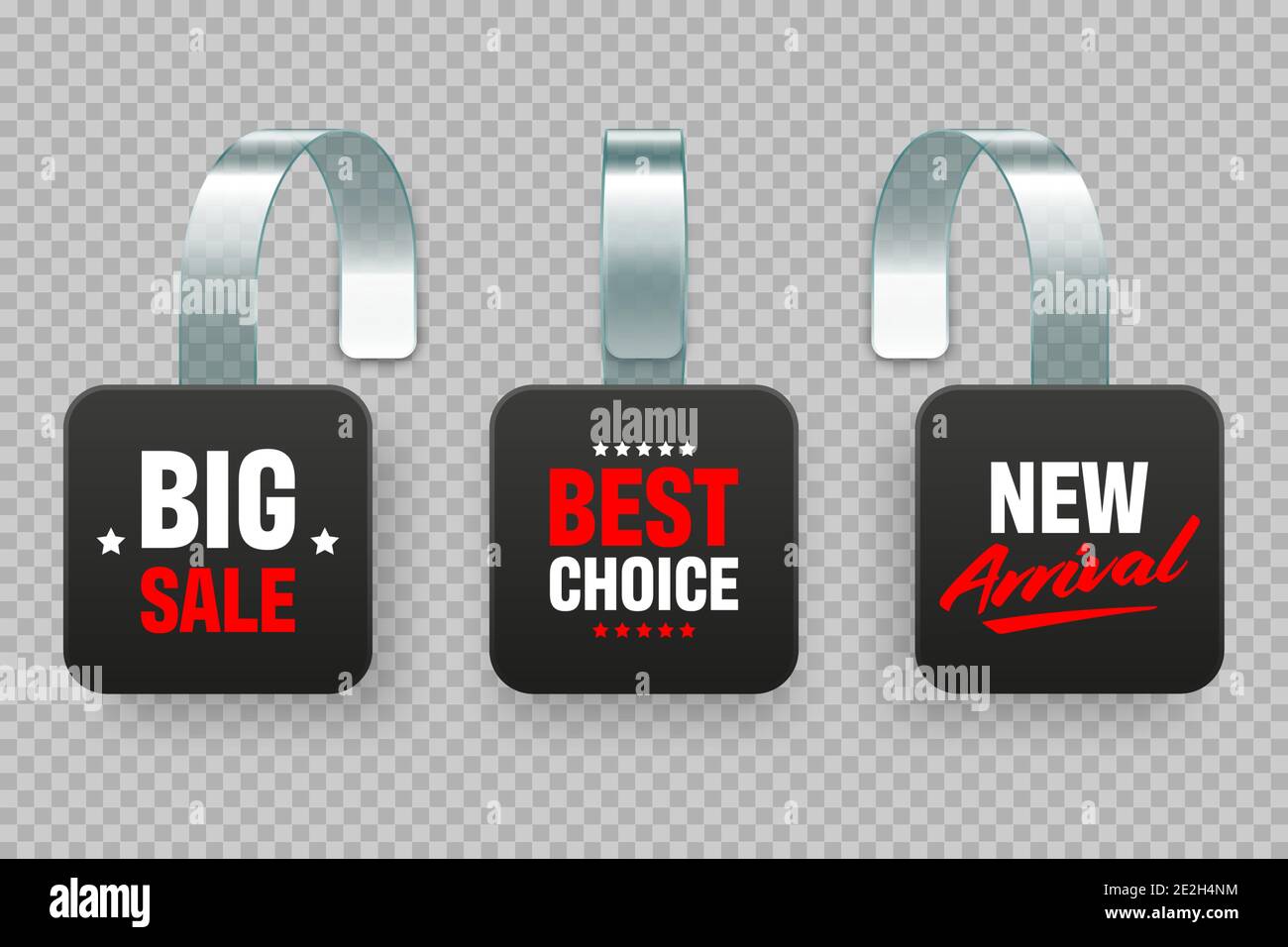 Supermarket promotional wobblers with ad text. Realistic vector wobbler ...