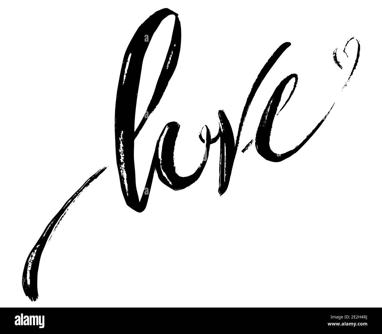 Love hand drawn brush calligraphy vector illustration Stock Vector ...