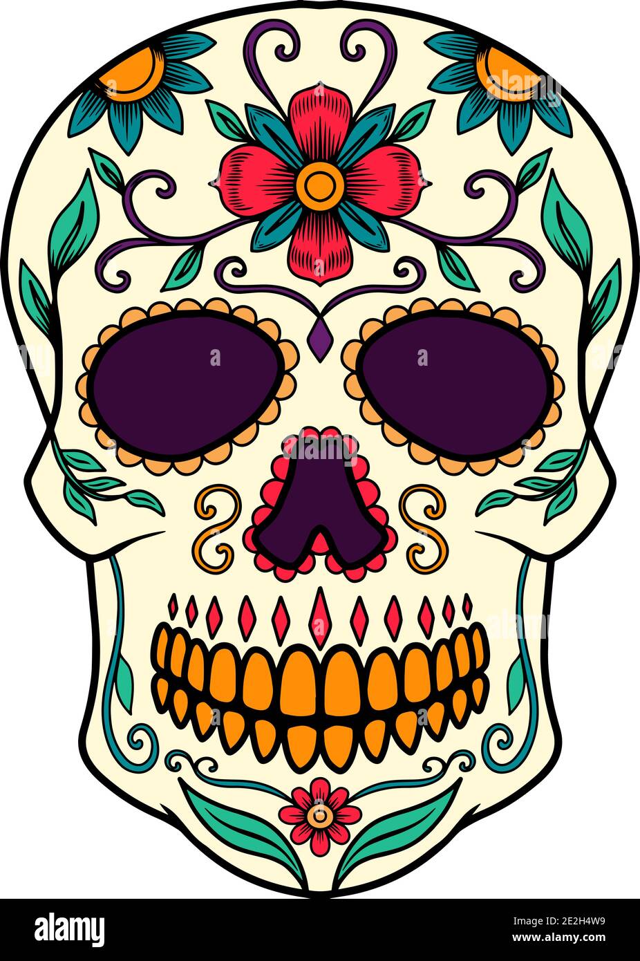 Traditional Sugar Skull Designs Sugar Skull Mexican Red Iron On Or Sew
