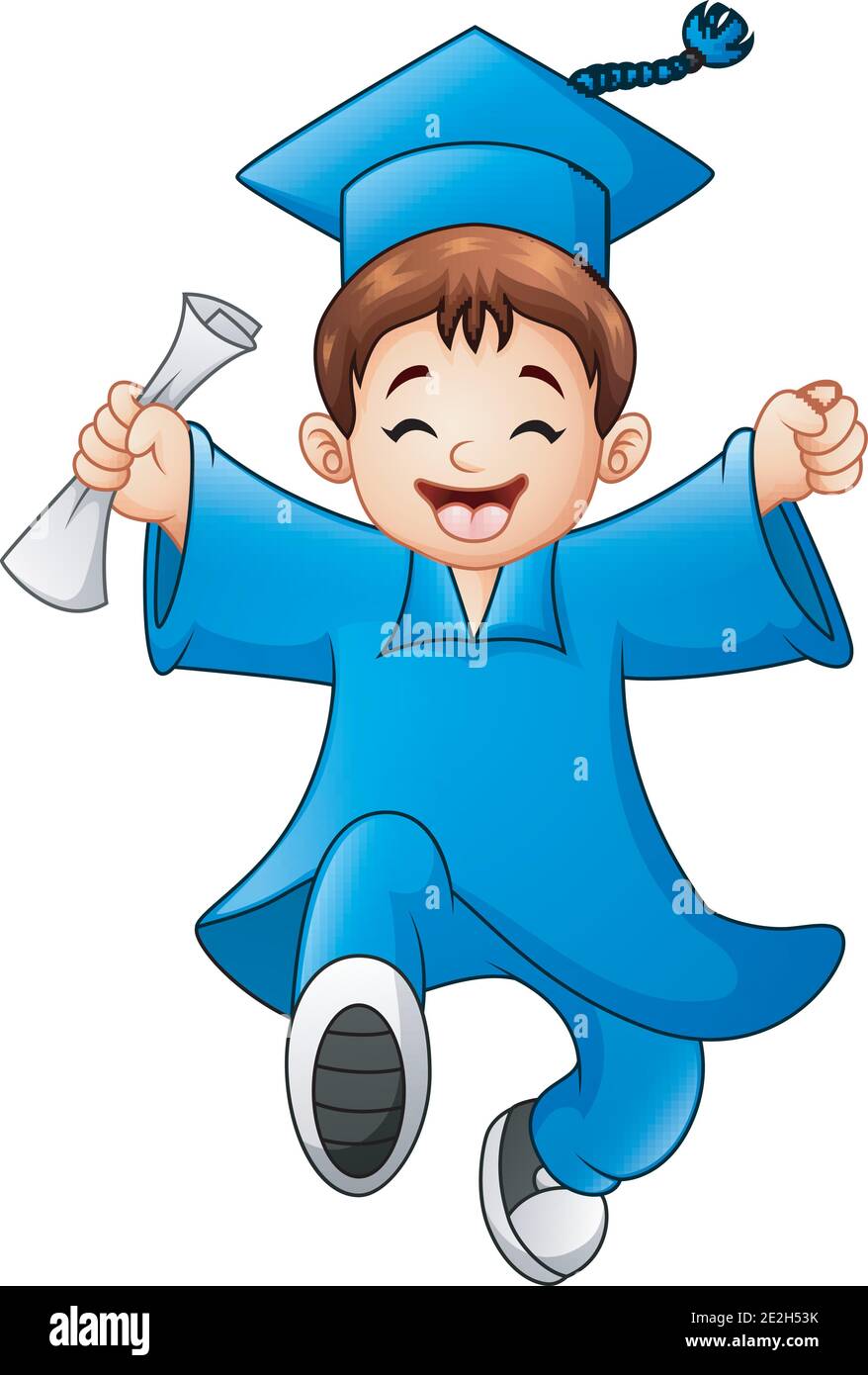 Vector illustration of Cartoon boy graduation Stock Vector Image & Art ...