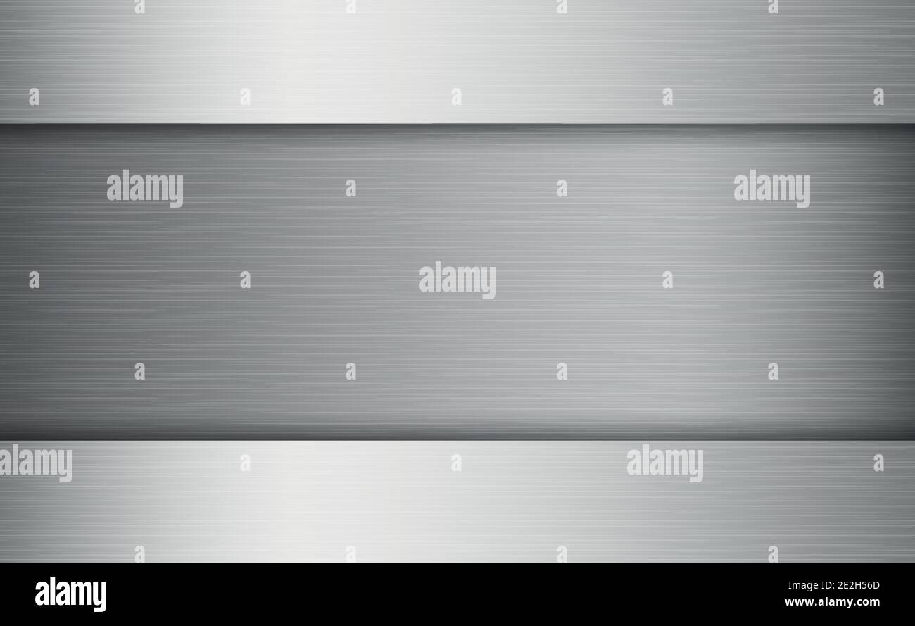 Texture panorama of silver metal with reflection - background Stock ...