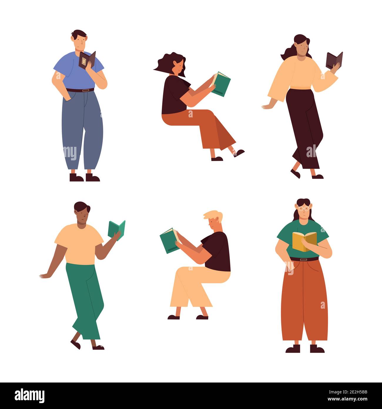 People reading a book icon group design, Education literature and read ...