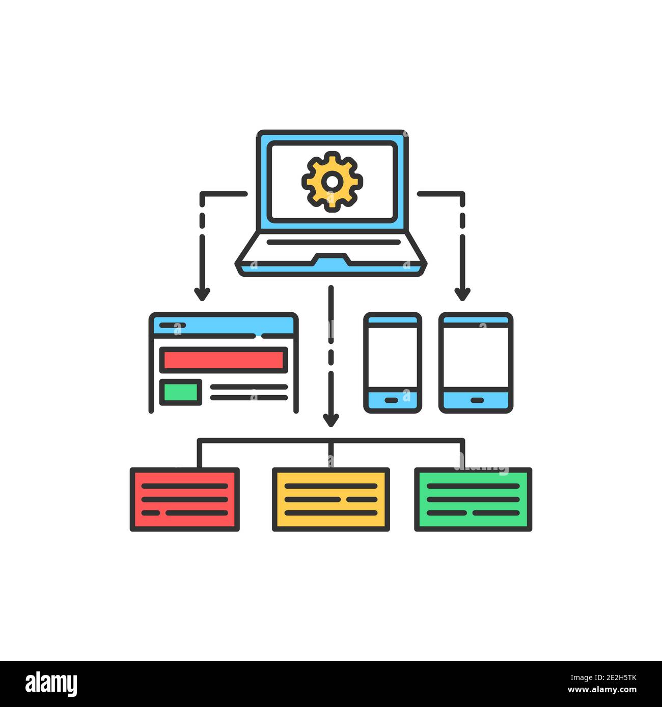 Web platform color line icon. Crowdfunding. Sign for web page, app. UI ...