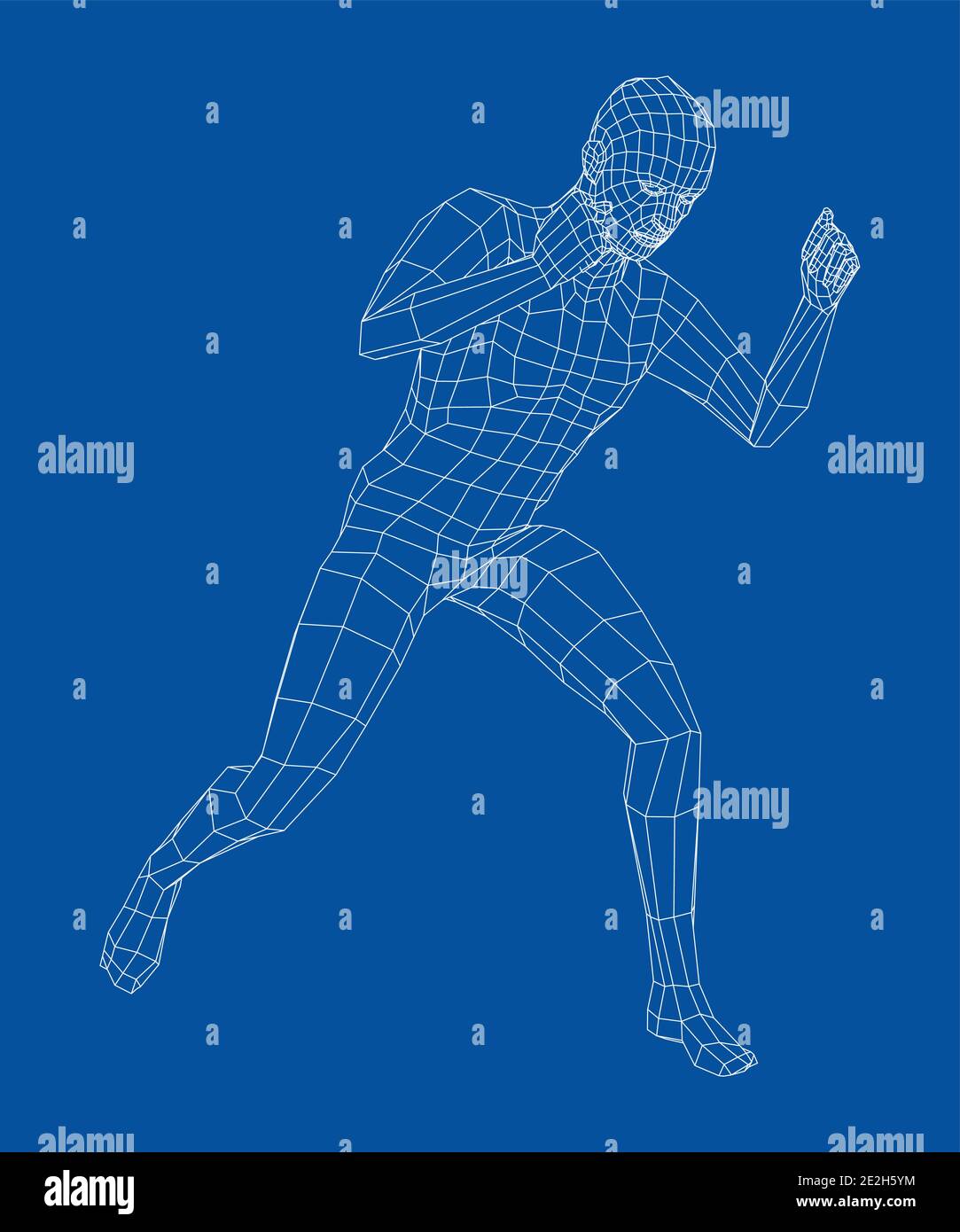 Wireframe boxing man. Vector Stock Vector Image & Art - Alamy