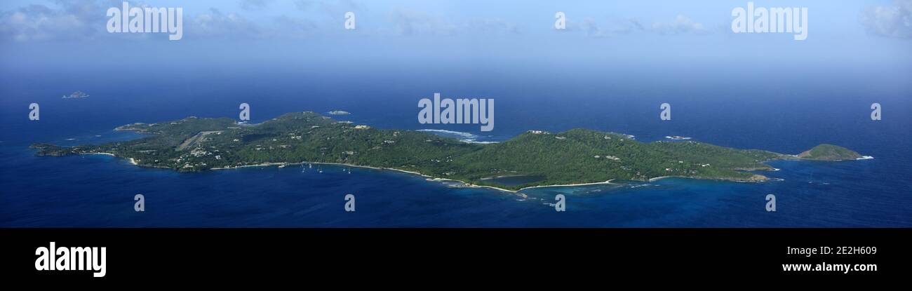 Caribbean, Saint Vincent and the Grenadines: aerial view of the private ...