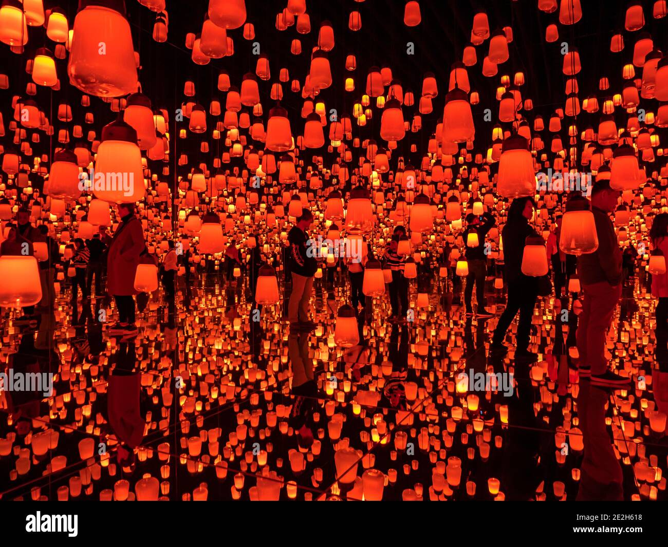 Odaiba, Tokyo,Japan - Jan. 10, 2020: TeamLAB Borderless. Universe of ...