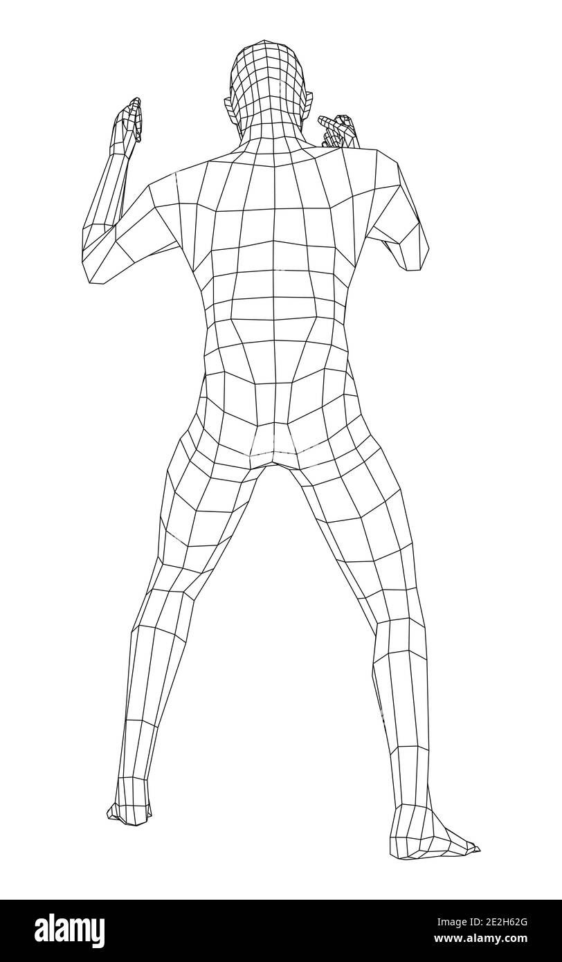 Wireframe boxing man. Vector Stock Vector Image & Art - Alamy