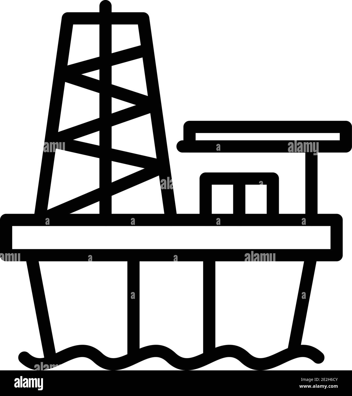 Oil sea drilling rig icon. Outline oil sea drilling rig vector icon for ...
