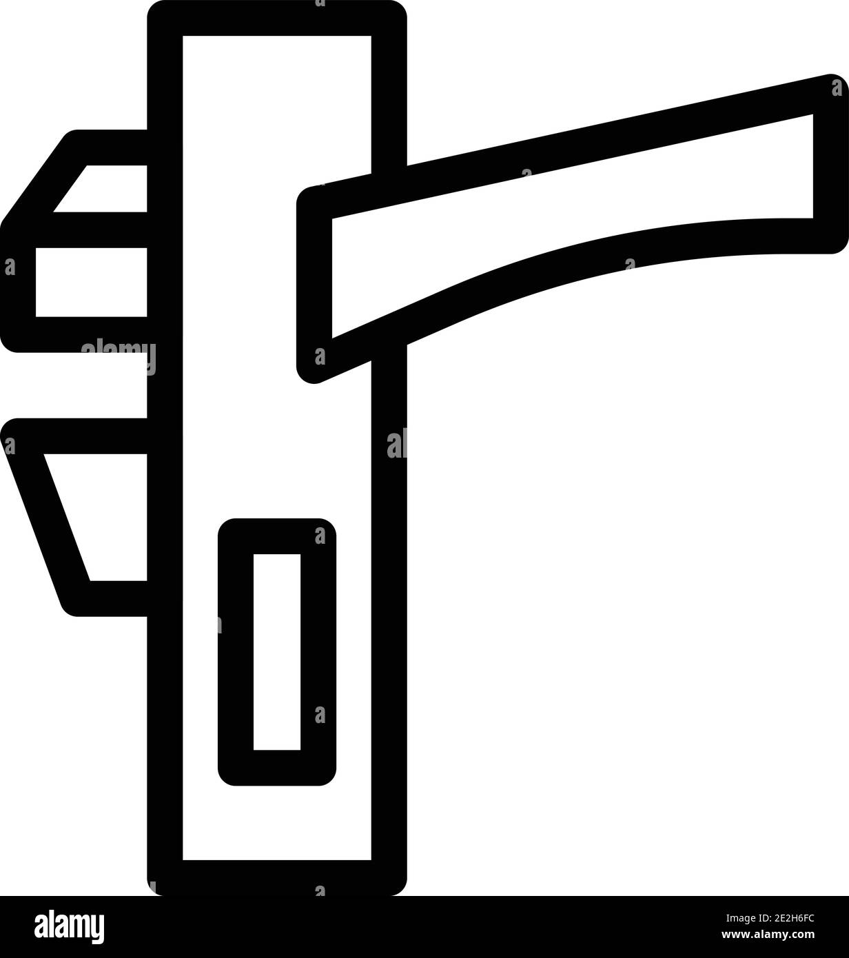 Control door handle icon. Outline control door handle vector icon for ...