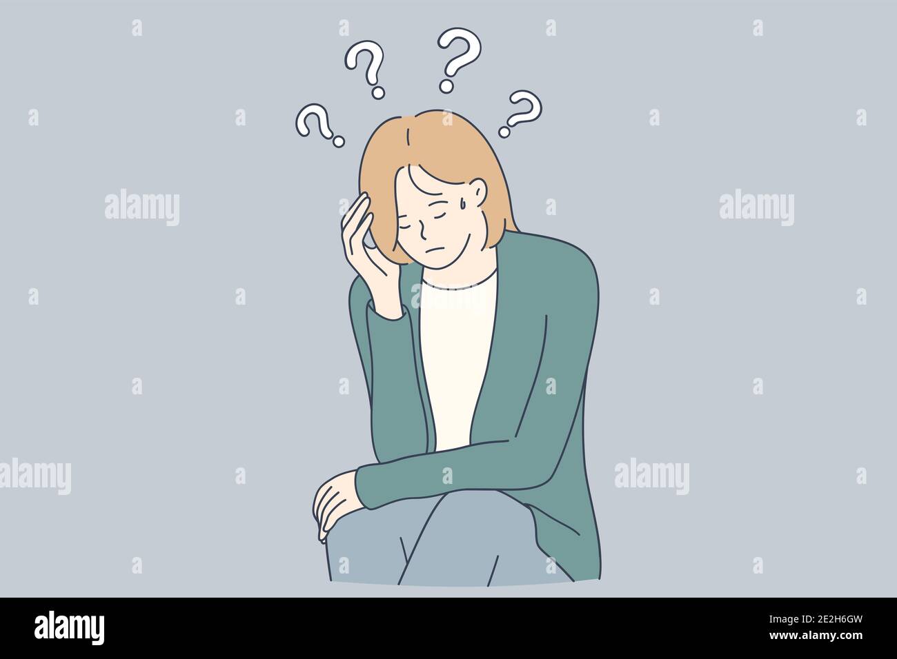 Sadness, mental depression, doubt concept Stock Vector Image & Art - Alamy