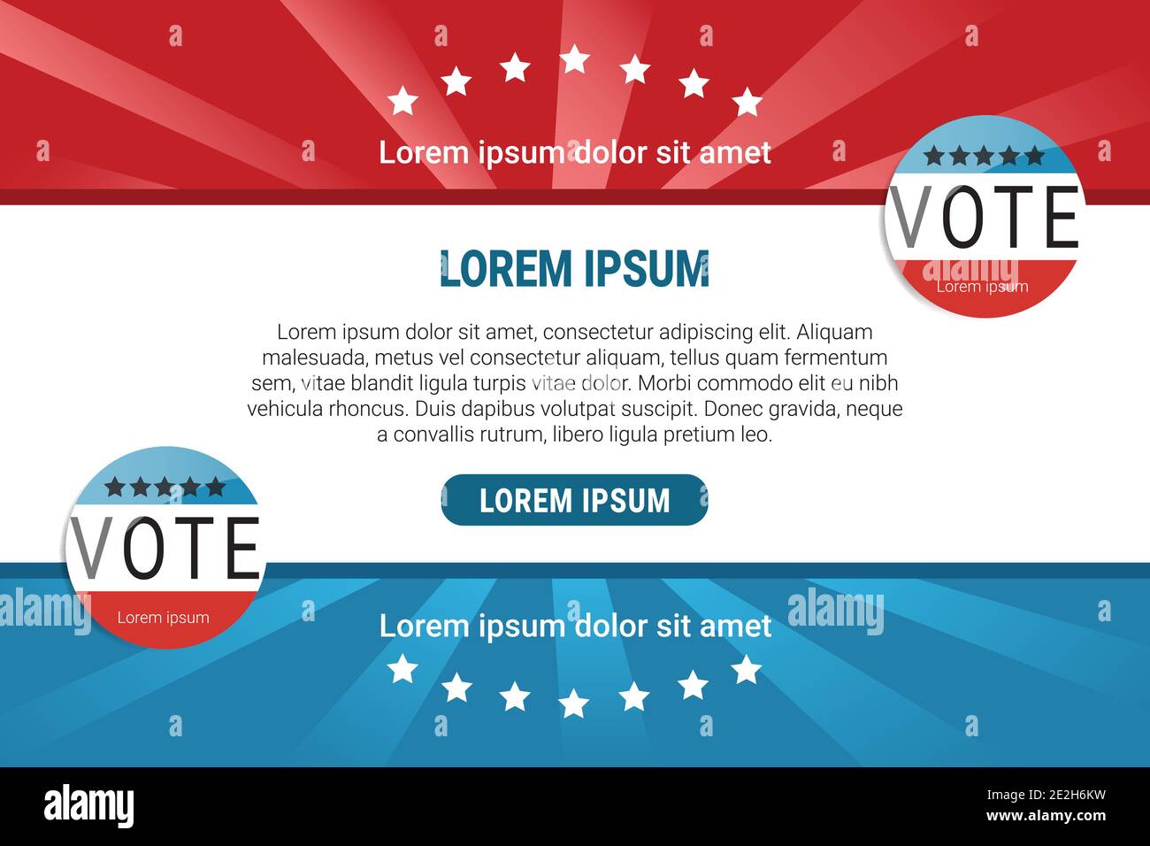 Red and blue vote banner design Stock Vector Image & Art - Alamy