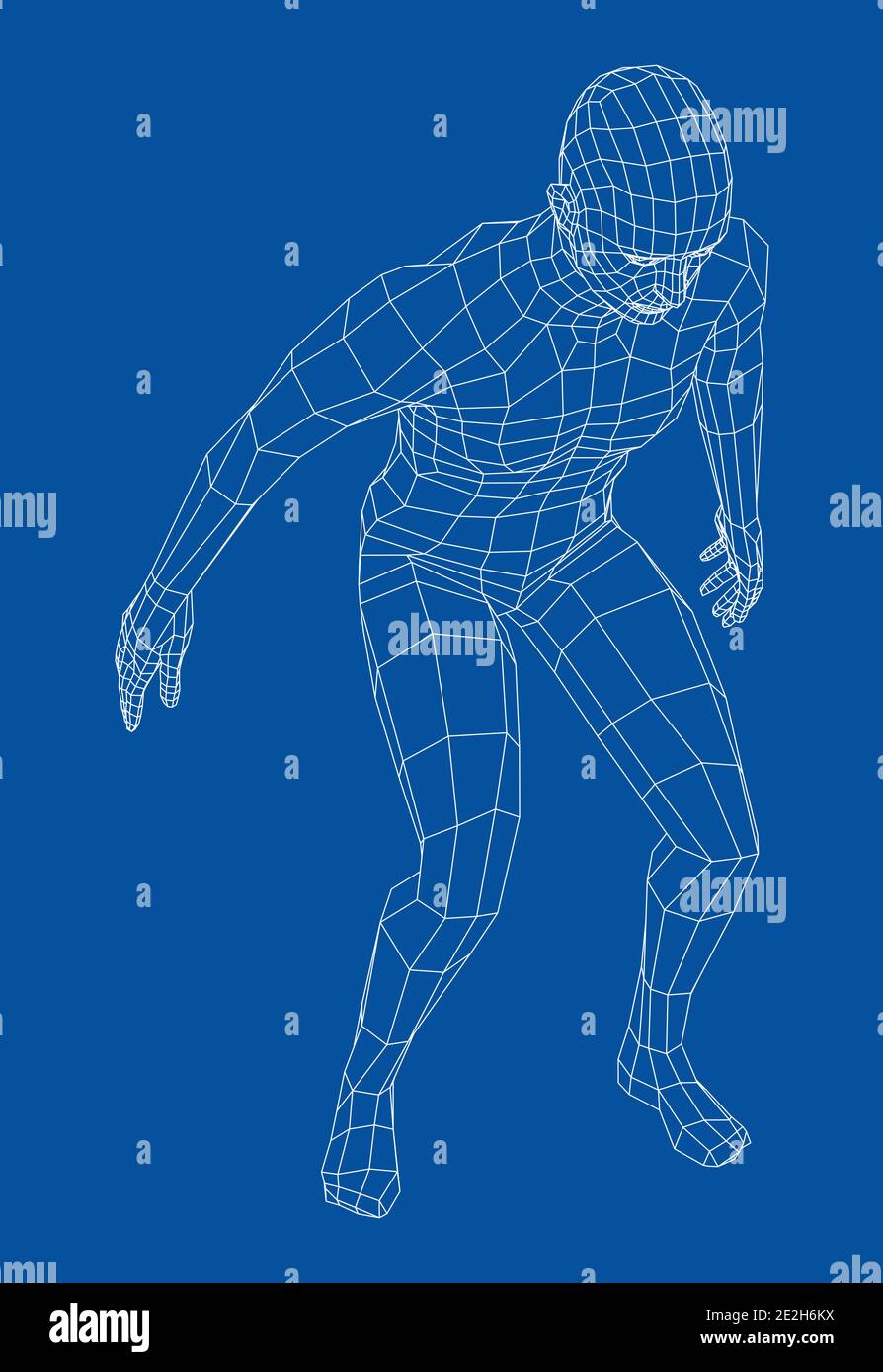 Wireframe jumping man. Vector Stock Vector Image & Art - Alamy