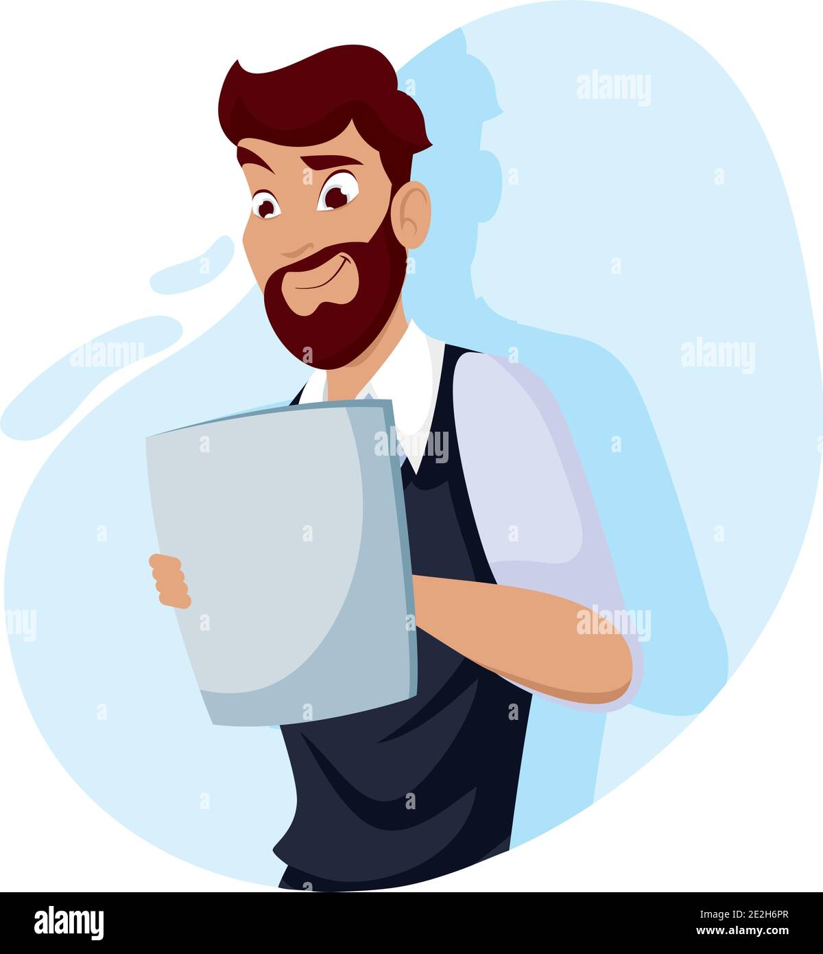 man cartoon with document paper design, Boy male person people human ...