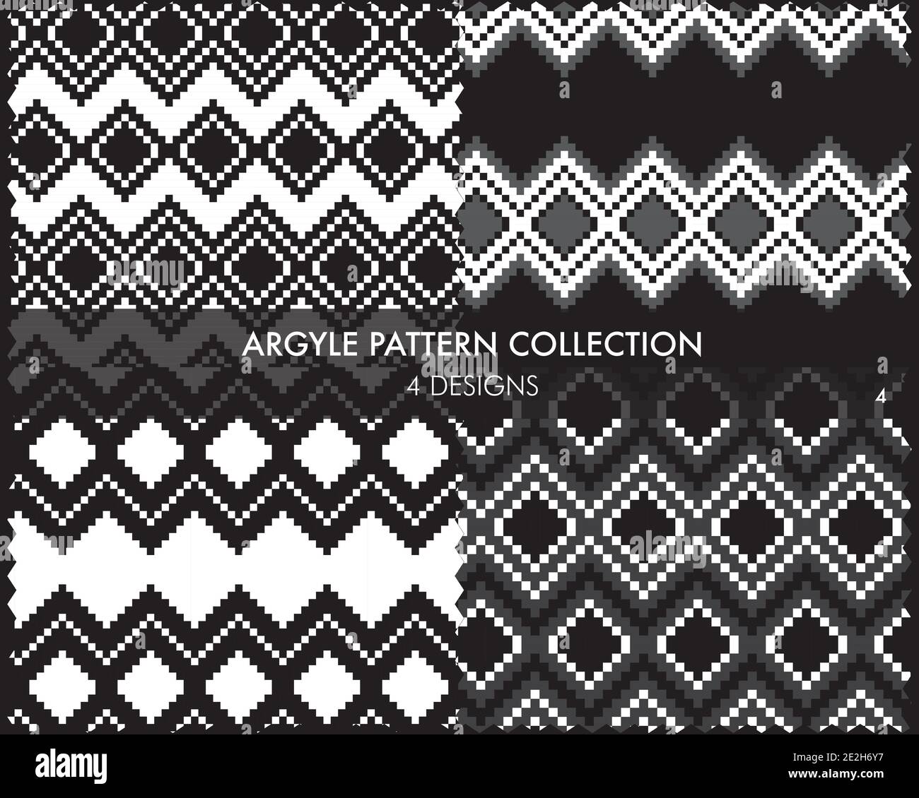 Argyle seamless pattern collection includes 4 design swatches for ...