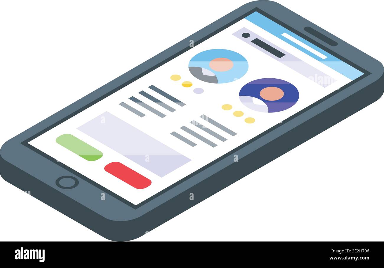 Phone candidates icon. Isometric of phone candidates vector icon for ...