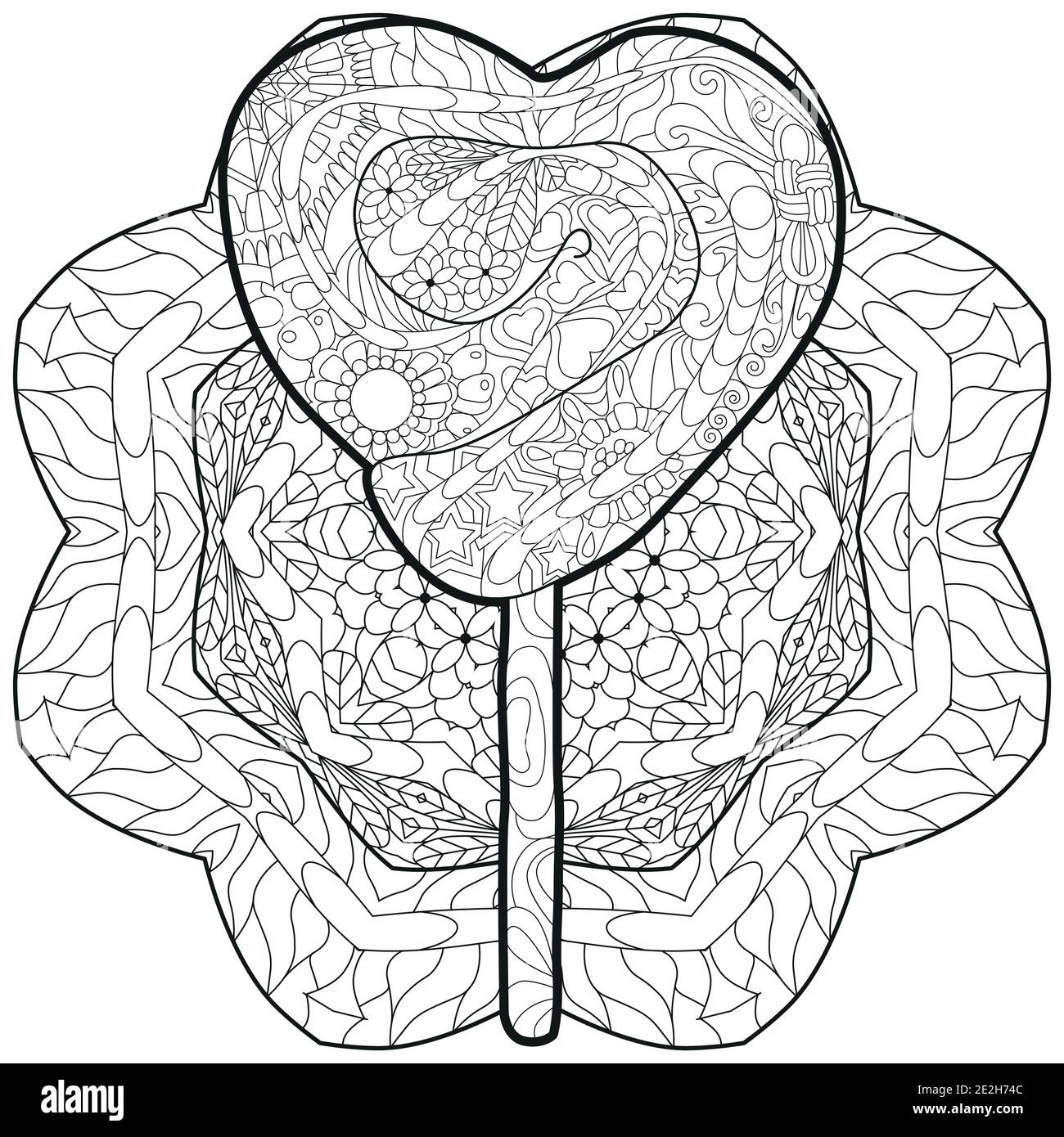 Vector lollipop with abstract ornaments on a patterned round substrate ...