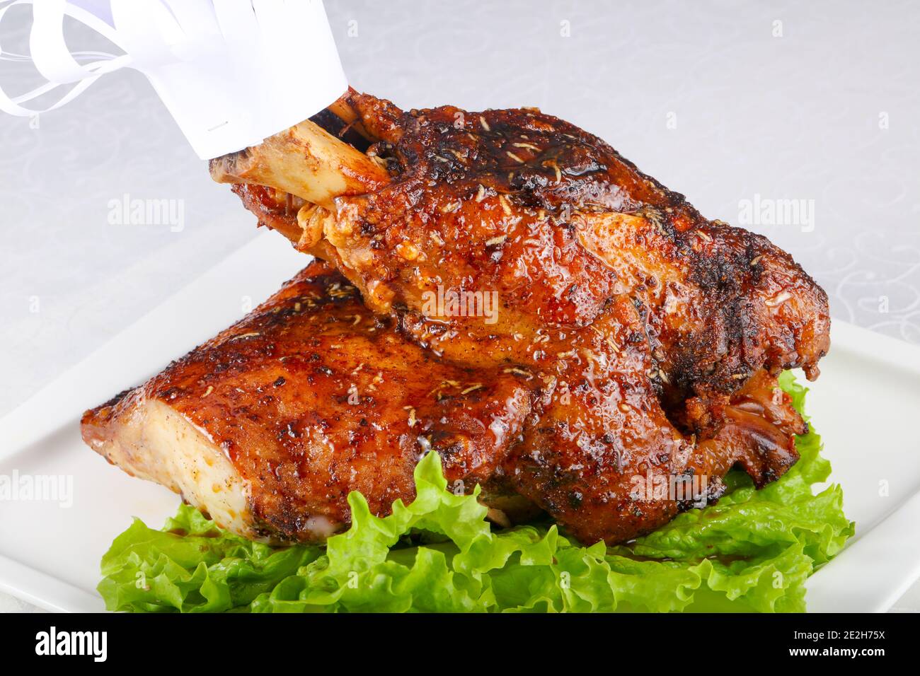 Baked Pork leg Stock Photo - Alamy