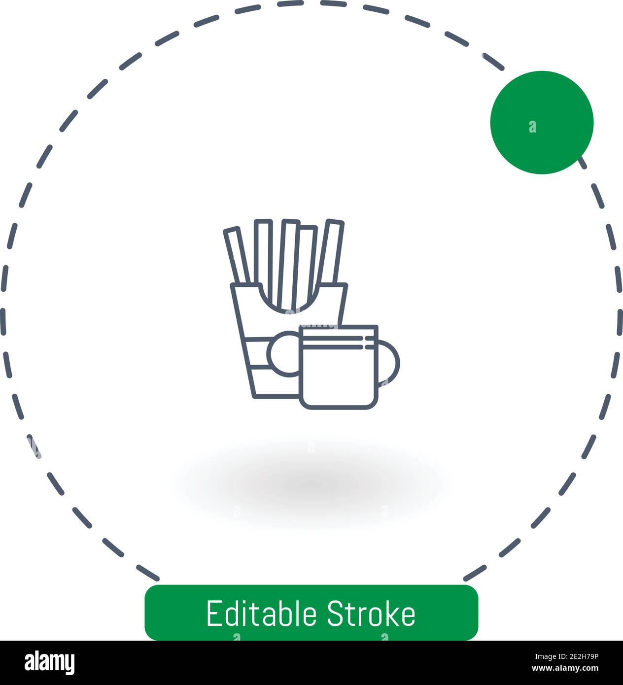 chips vector icon editable stroke outline icons for web and mobile ...