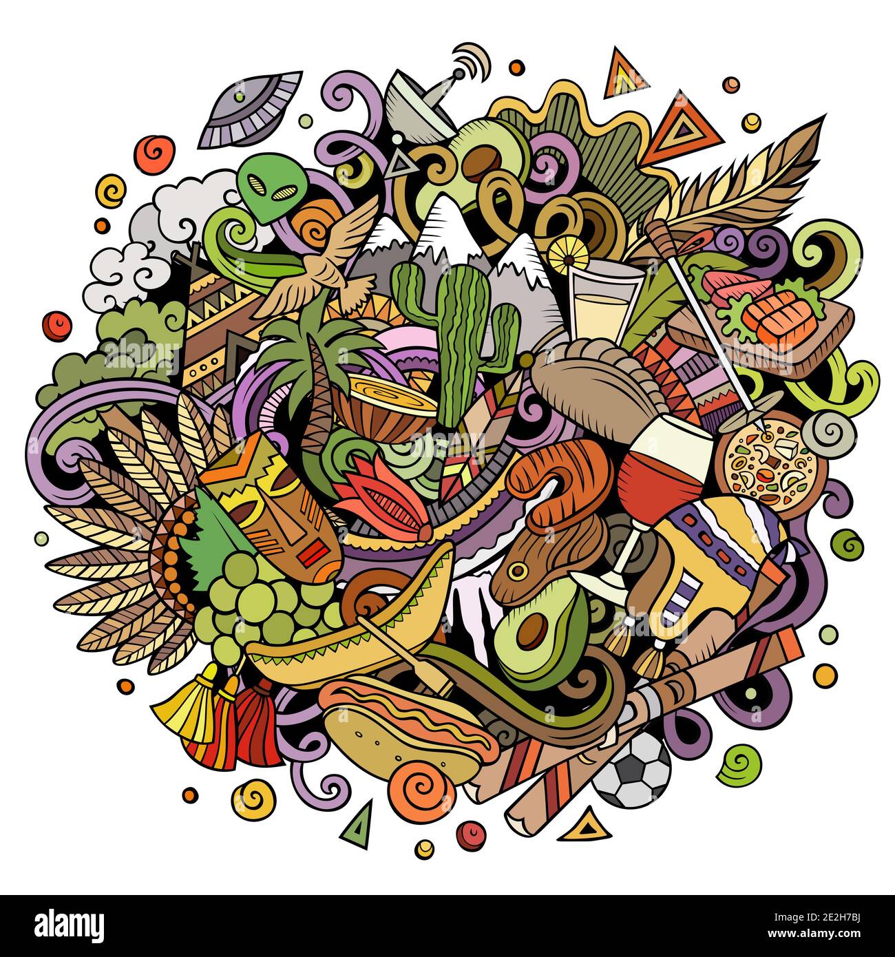 Chile hand drawn cartoon doodles illustration. Funny design Stock ...