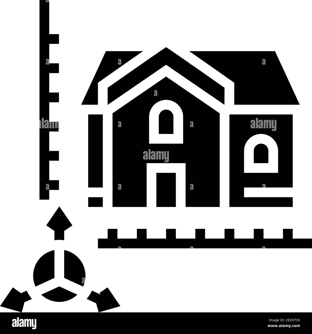 House Construction Modeling Glyph Icon Vector Illustration Stock Vector