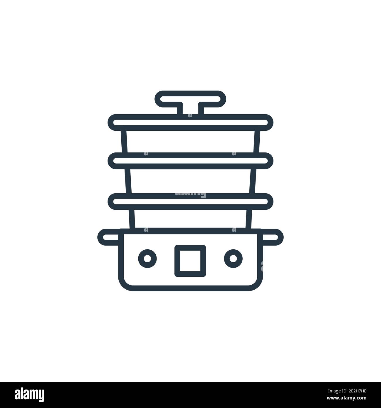Steamer outline vector icon. Thin line black steamer icon, flat vector ...