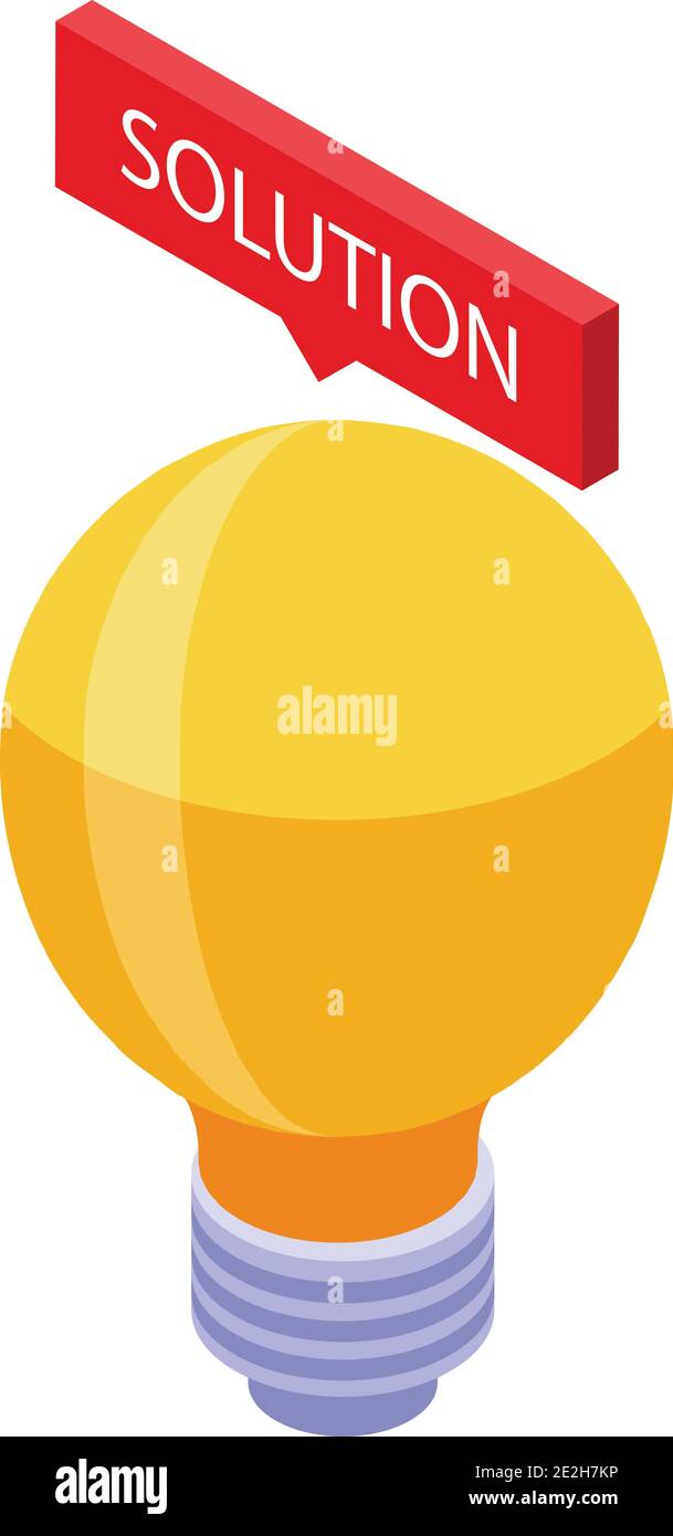 Bulb idea solution icon. Isometric of bulb idea solution vector icon ...