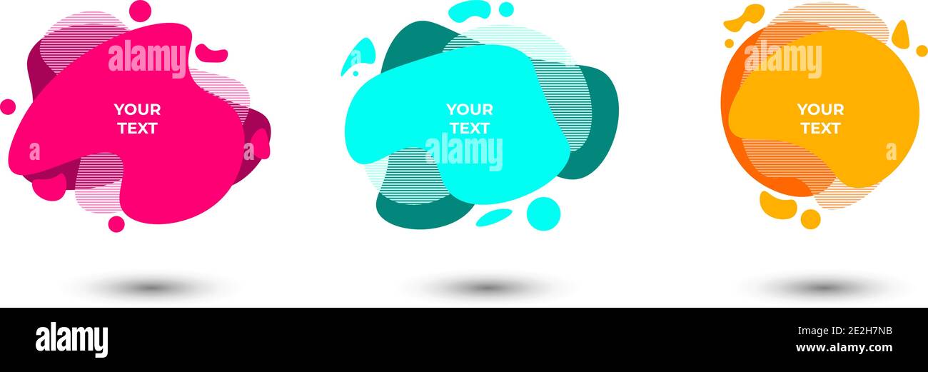 Set of three colored abstract modern graphic elements. Vector ...