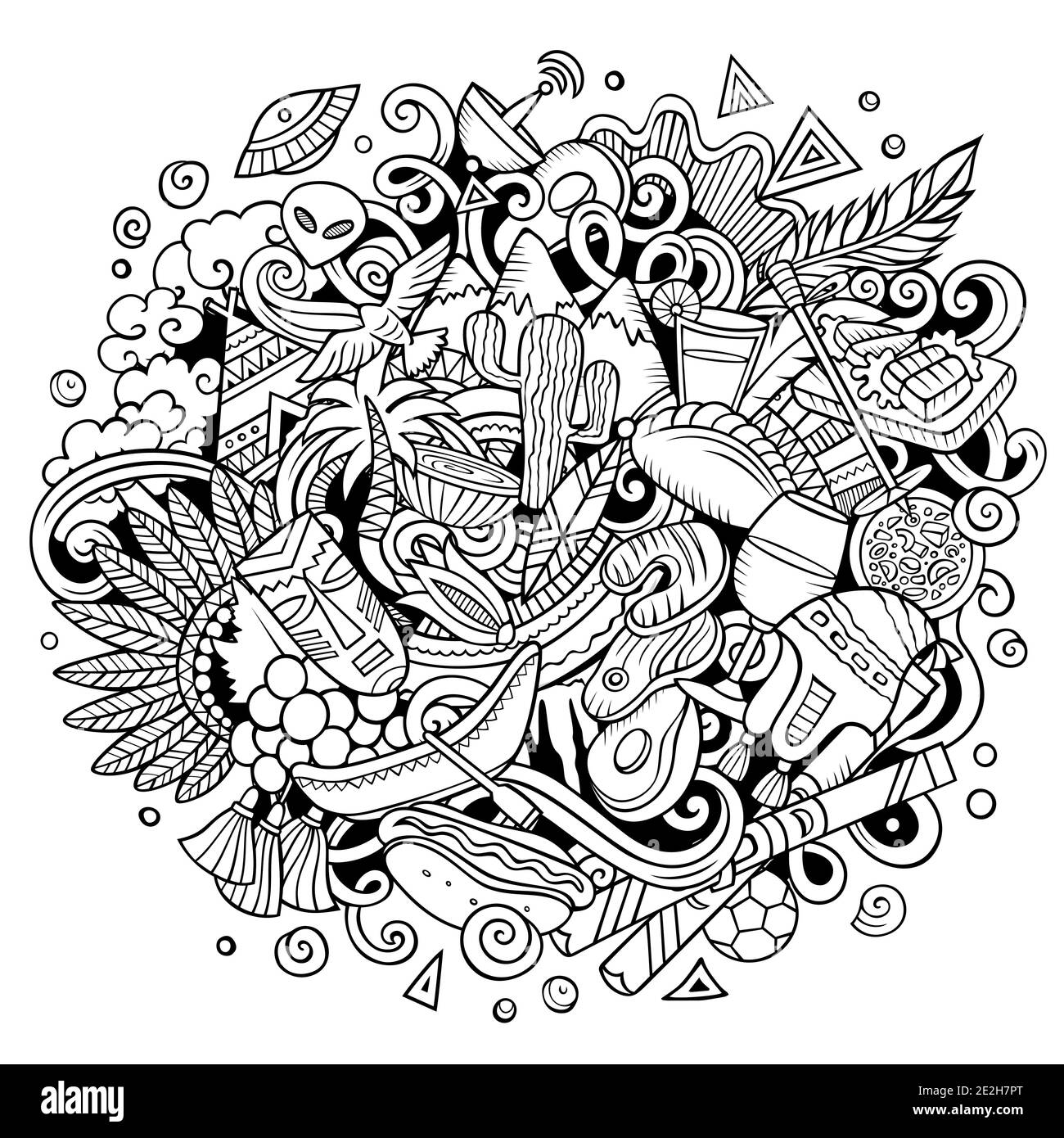 Chile hand drawn cartoon doodles illustration. Funny design Stock ...