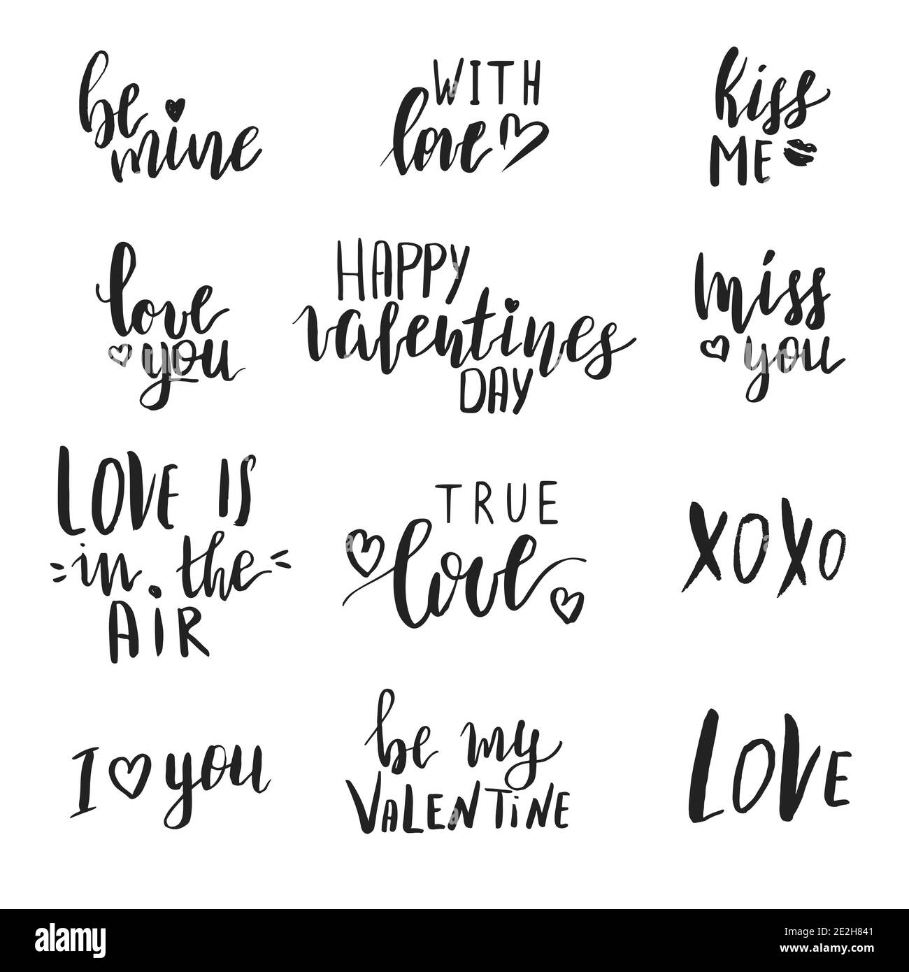 Hand written lettering message Black and White Stock Photos & Images ...