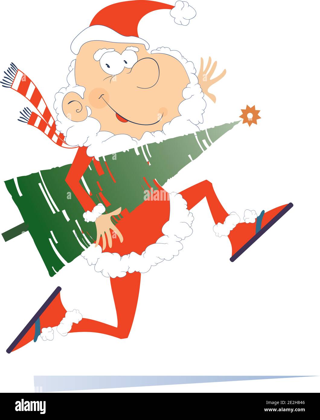 Cartoon running santa hi-res stock photography and images - Alamy