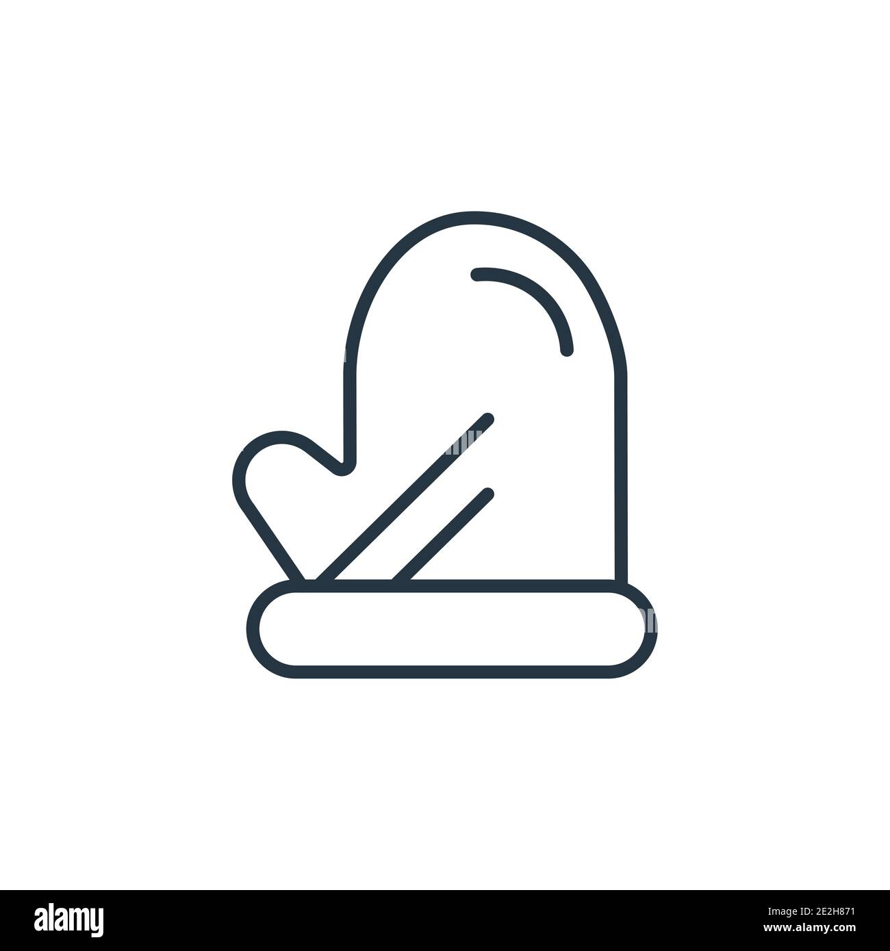 Kitchen mitten outline vector icon. Thin line black kitchen mitten icon ...