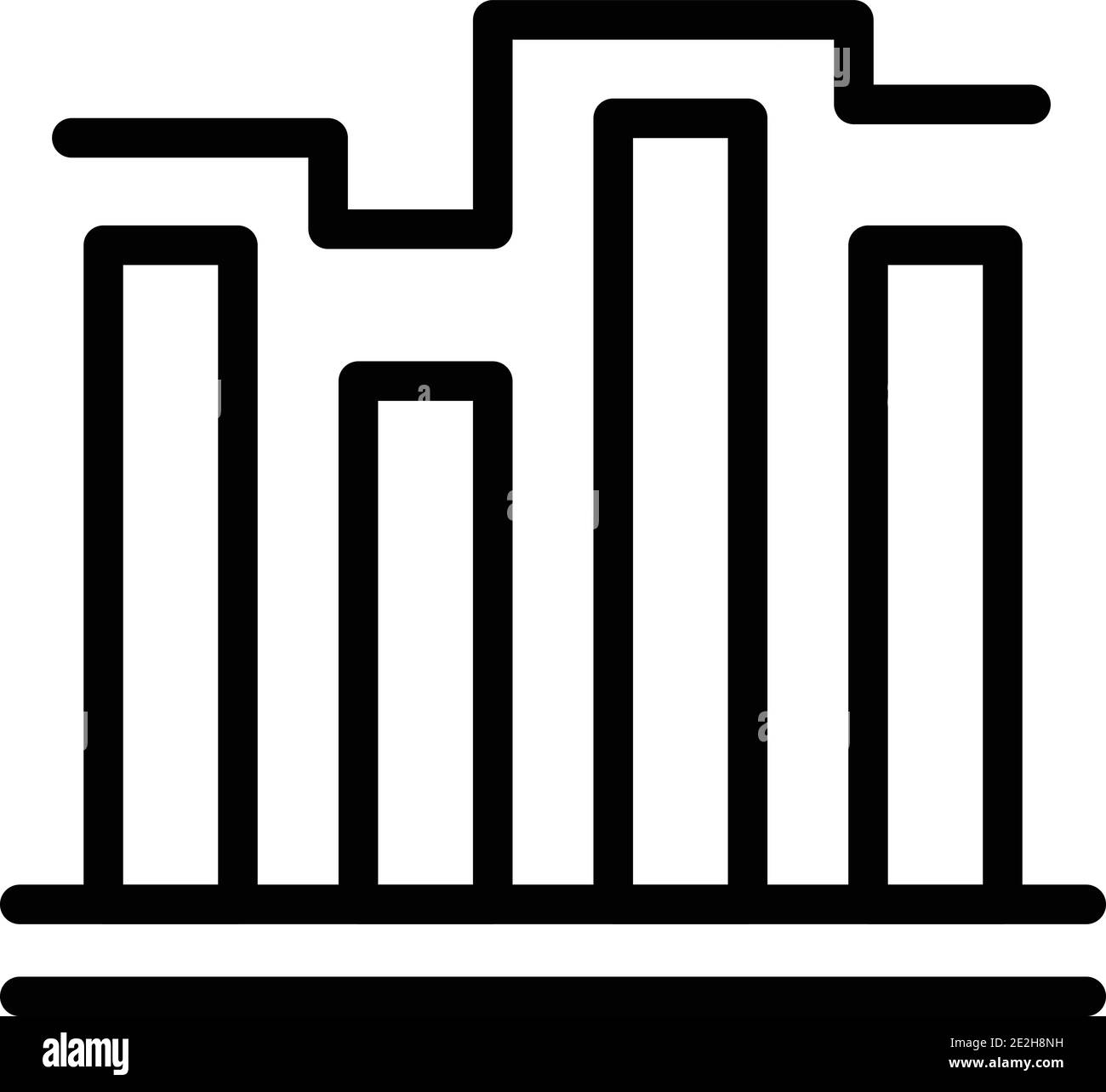 Bar chart icon. Outline bar chart vector icon for web design isolated ...