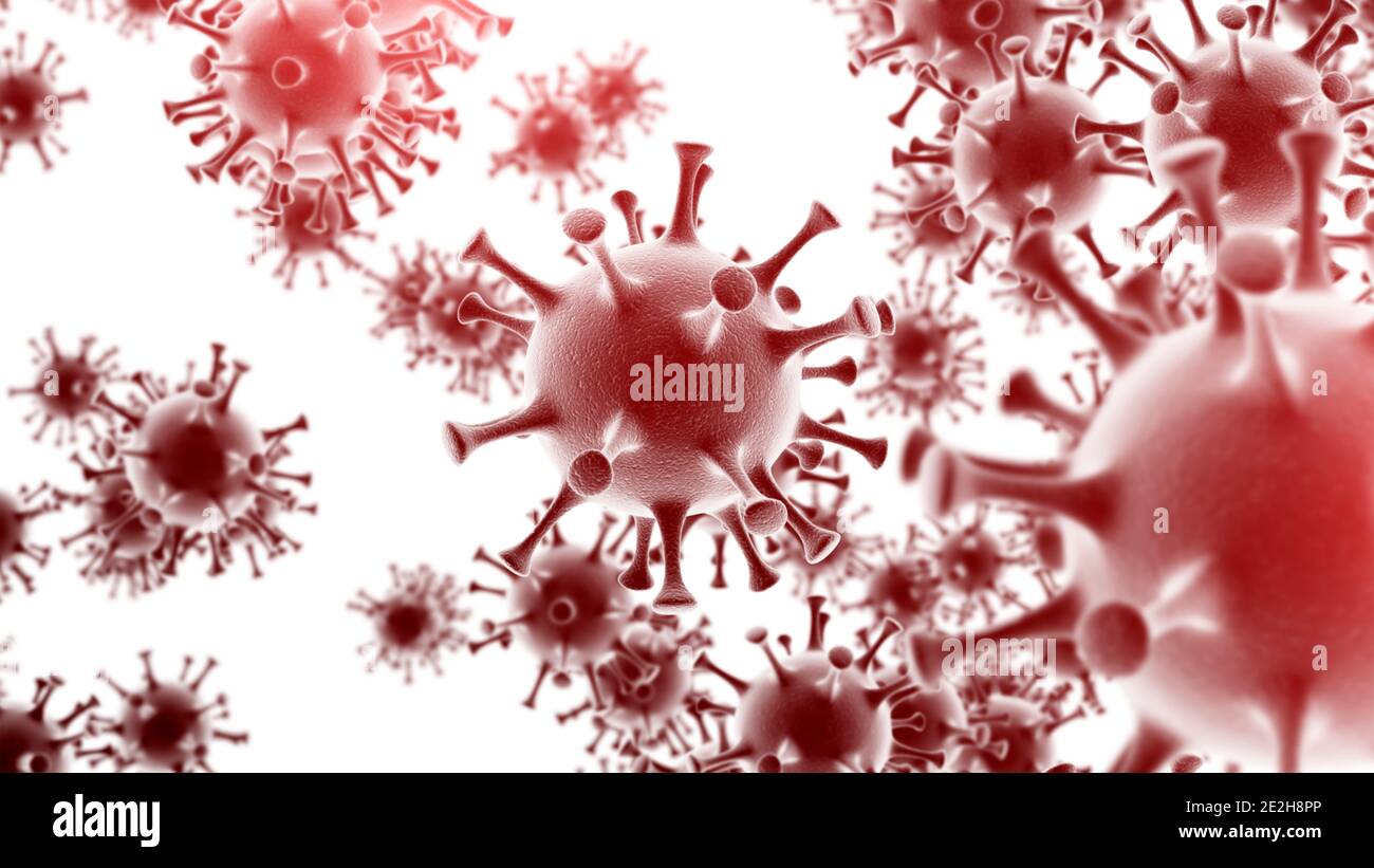 Coronavirus cells isolated on white background. Microbiology And ...