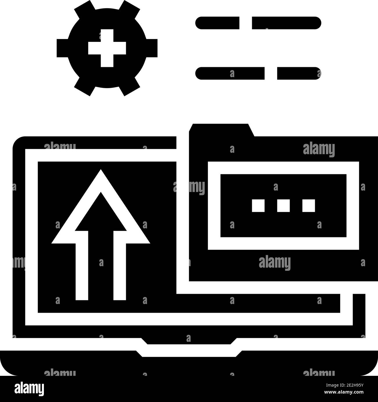 folder laptop glyph icon vector illustration sign Stock Vector Image ...