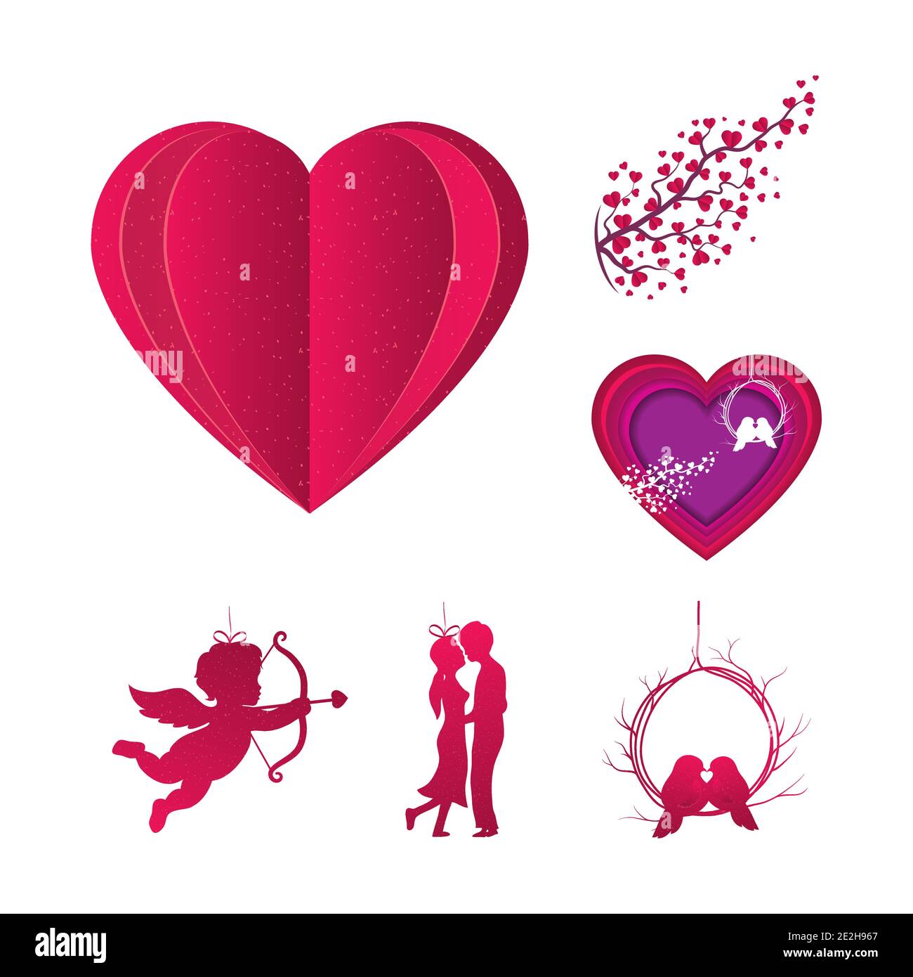 Love symbol set design of Passion and romantic theme Vector ...