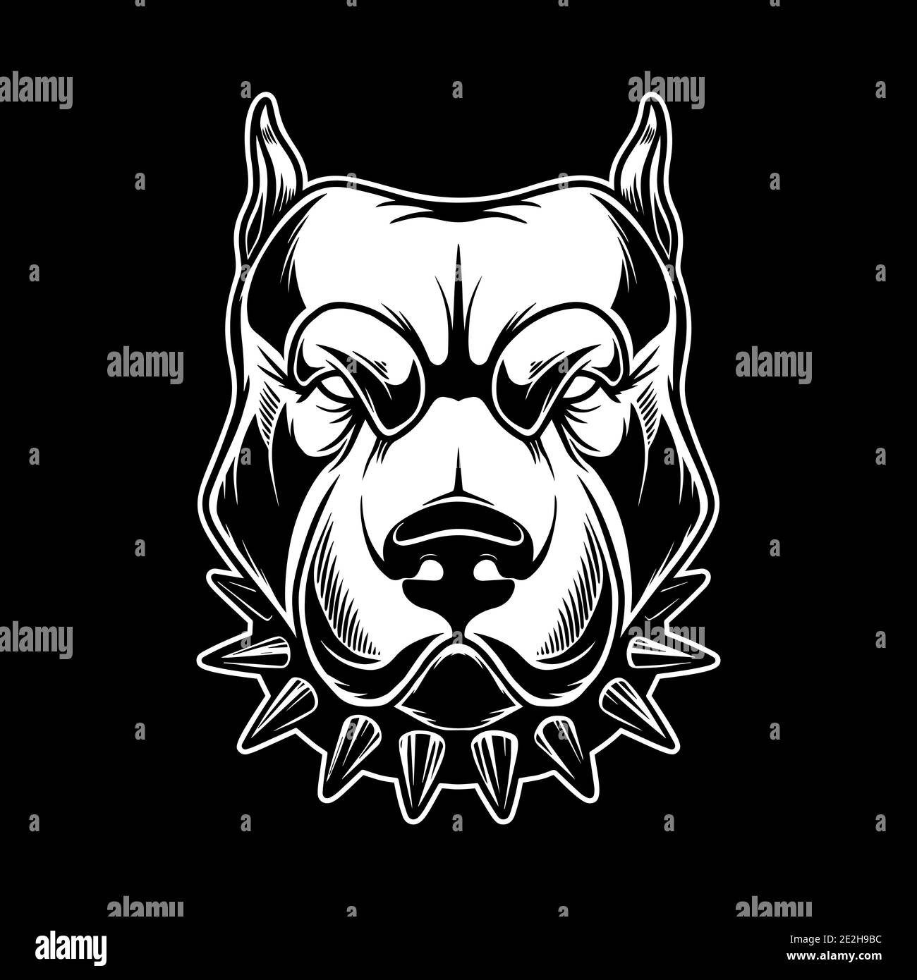 American pit bull growl Stock Vector Images - Alamy