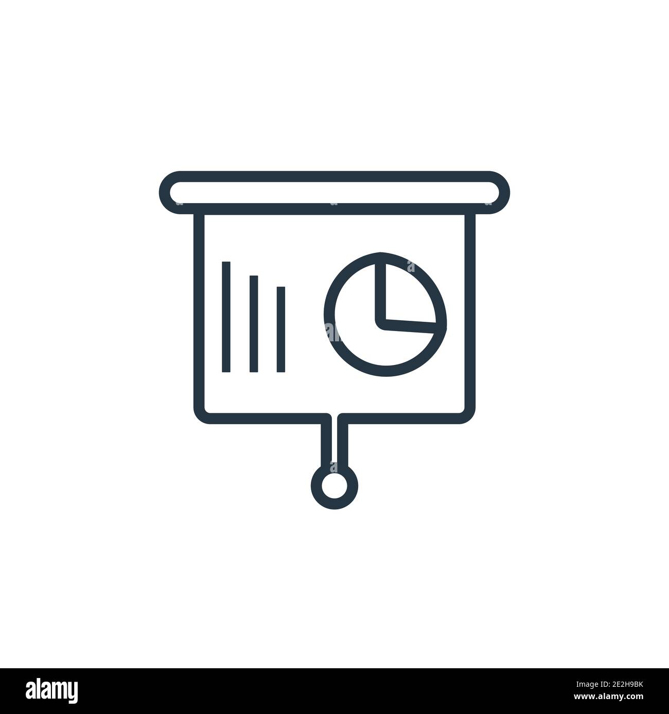 Marketing presentation outline vector icon. Thin line black marketing ...