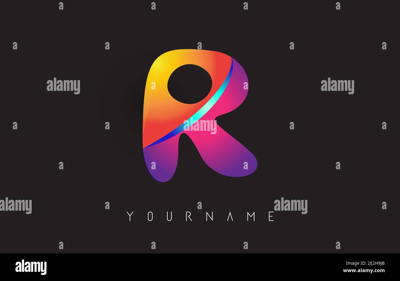 Letter R logo with gradient color design. Business card templates ...
