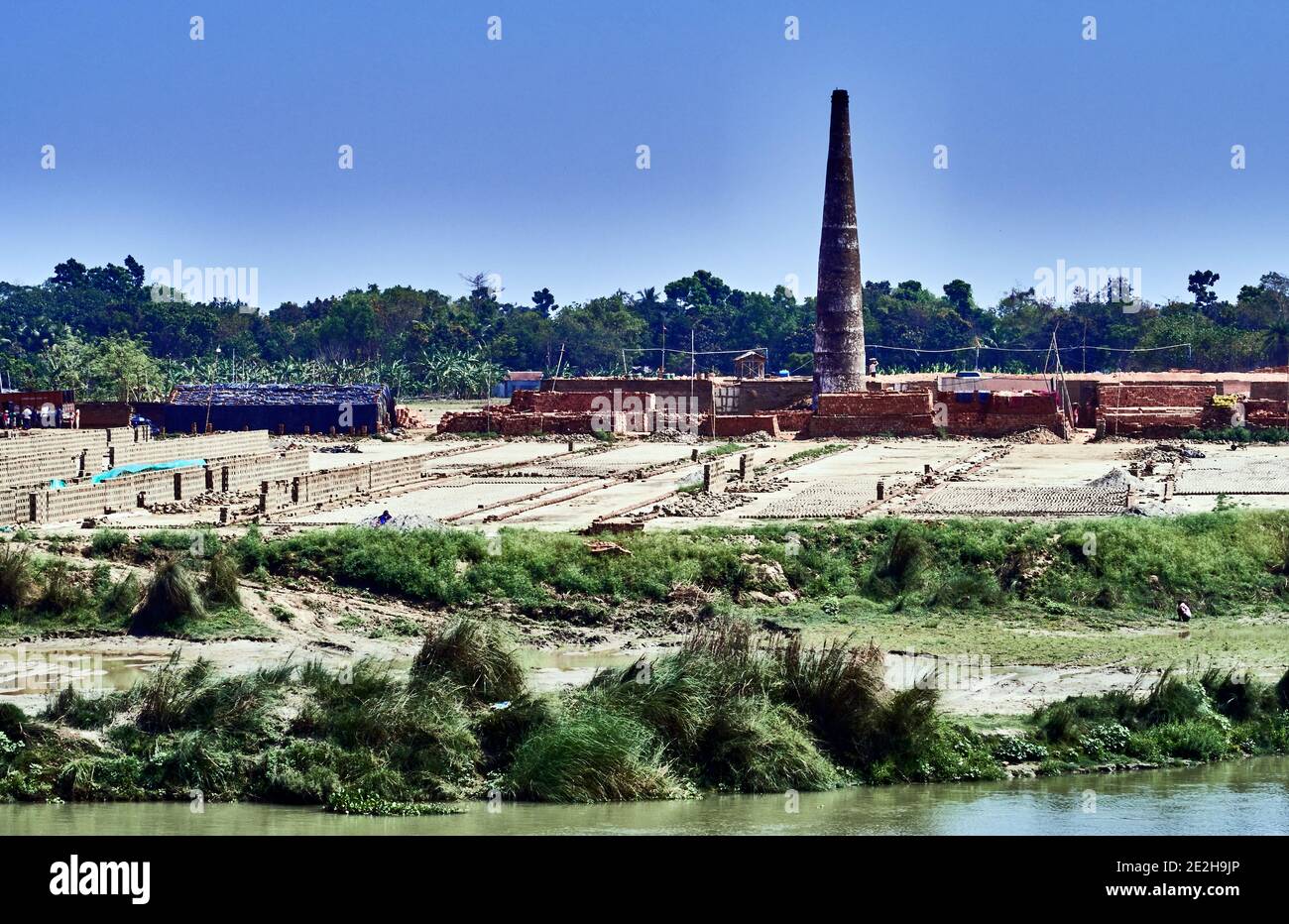 Kalna area.West Bengal, India. Along the banks of the Hoogly river part ...