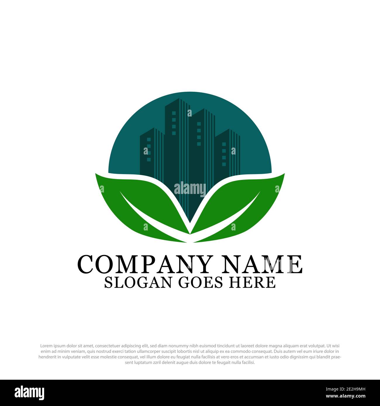 Green leaf apartment logo design vector, best for building and ...
