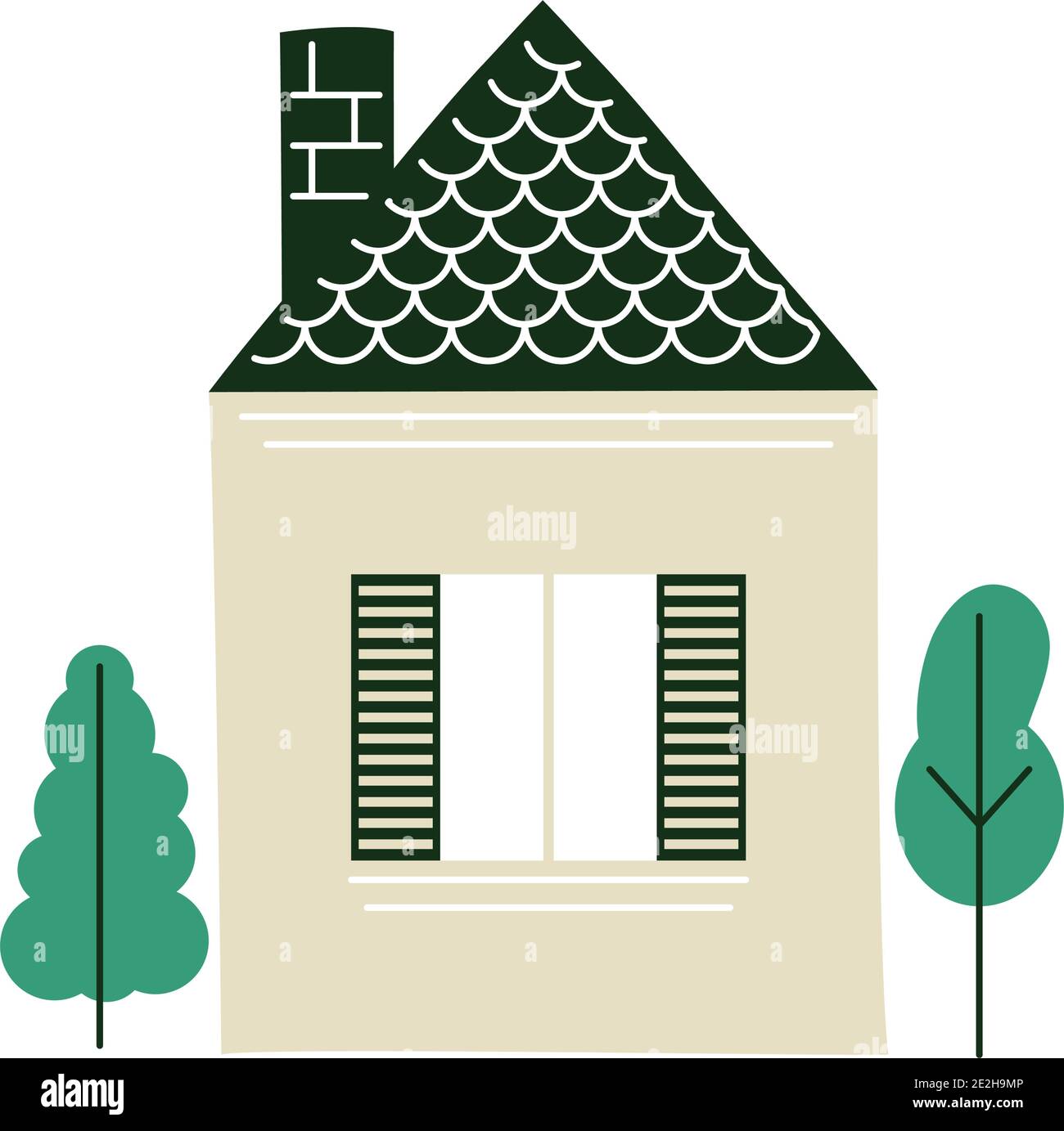 House with trees design, Home real estate building theme Vector ...
