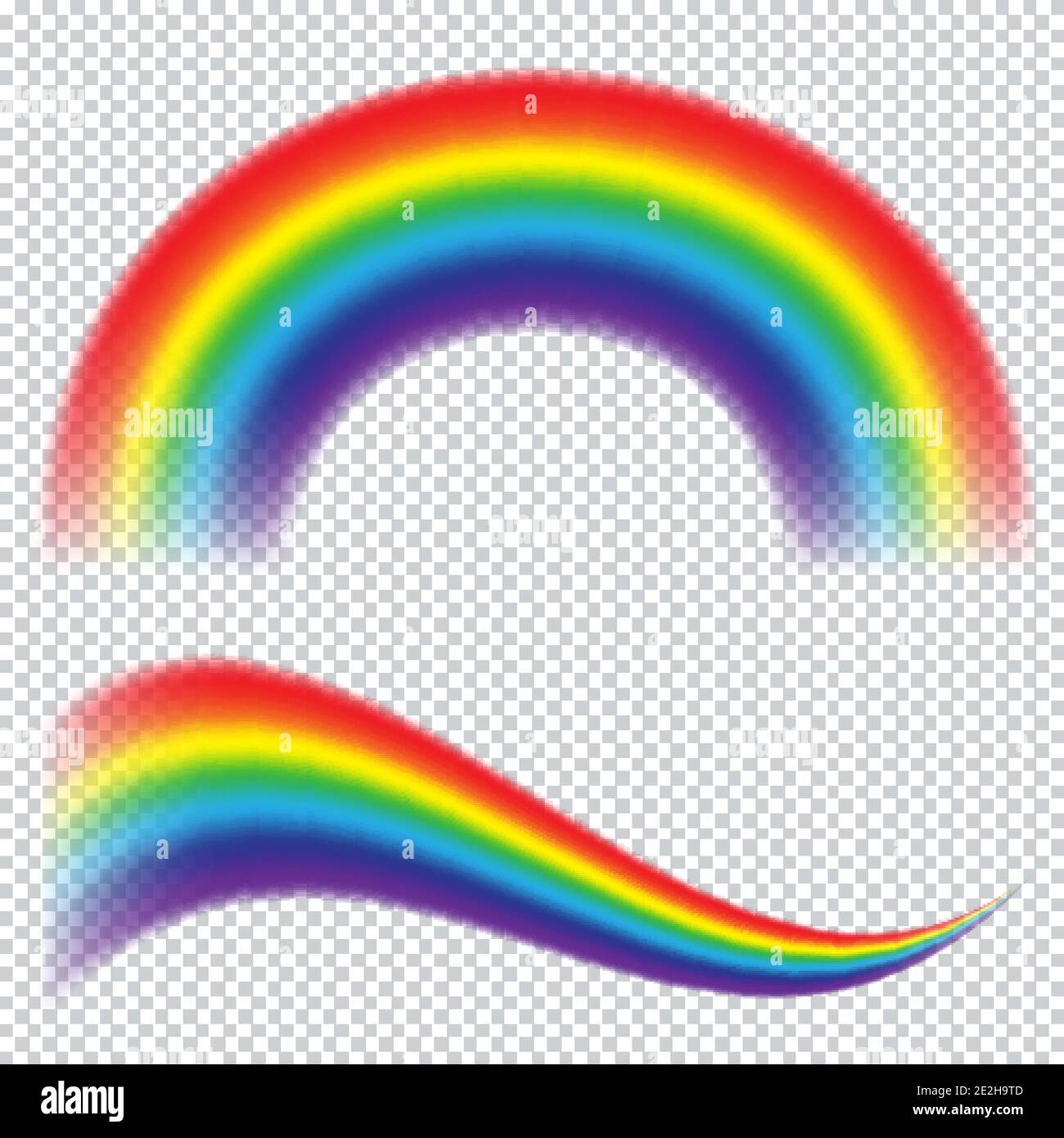 Colorful realistic multicolored rainbow on transparent background ...