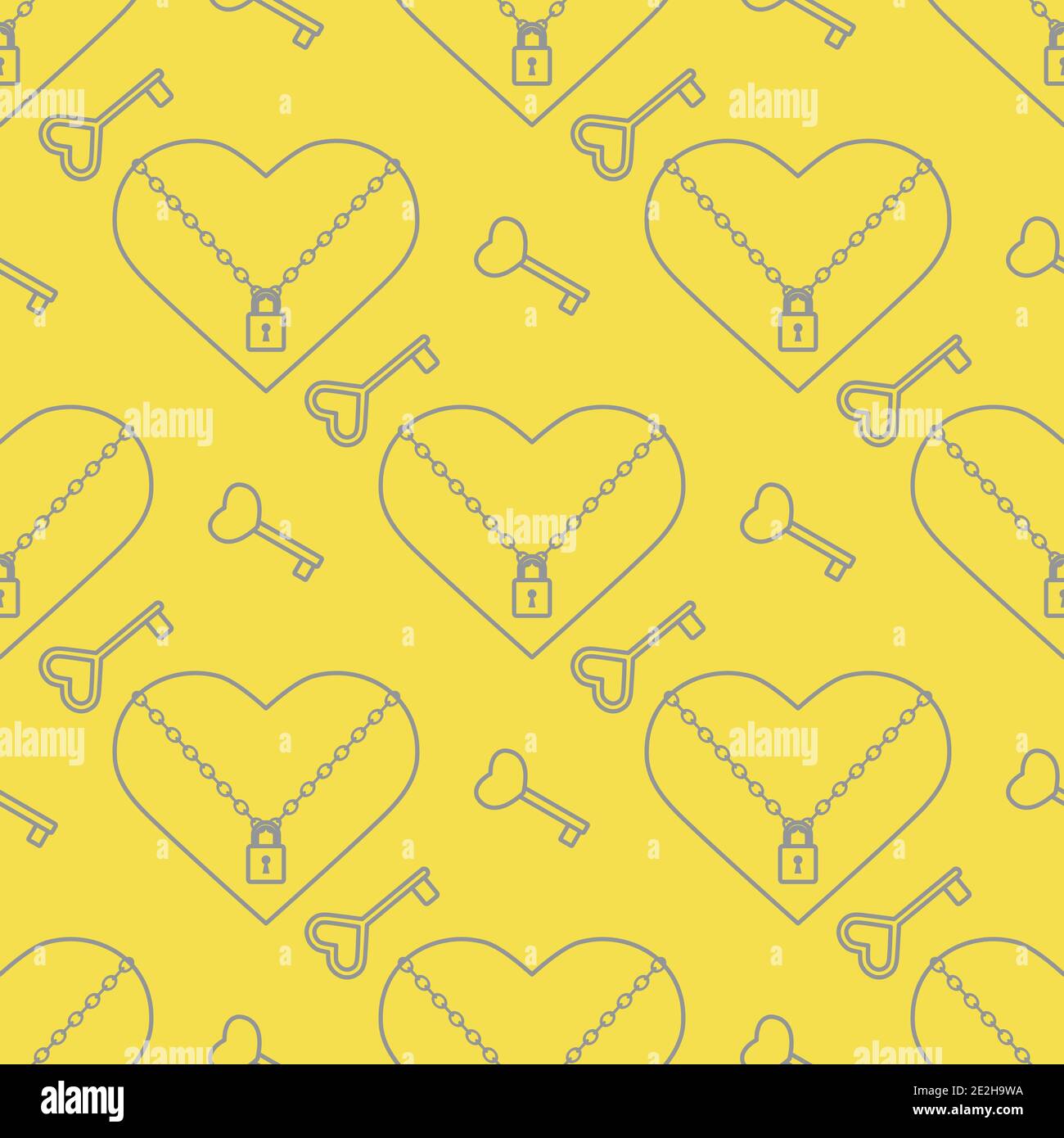 Vector seamless pattern Happy Valentine's Day Heart with chain on the ...