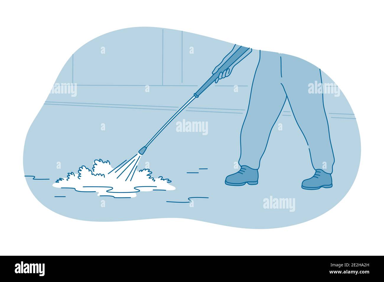 Cleaning worker washing floor Stock Vector Images - Alamy