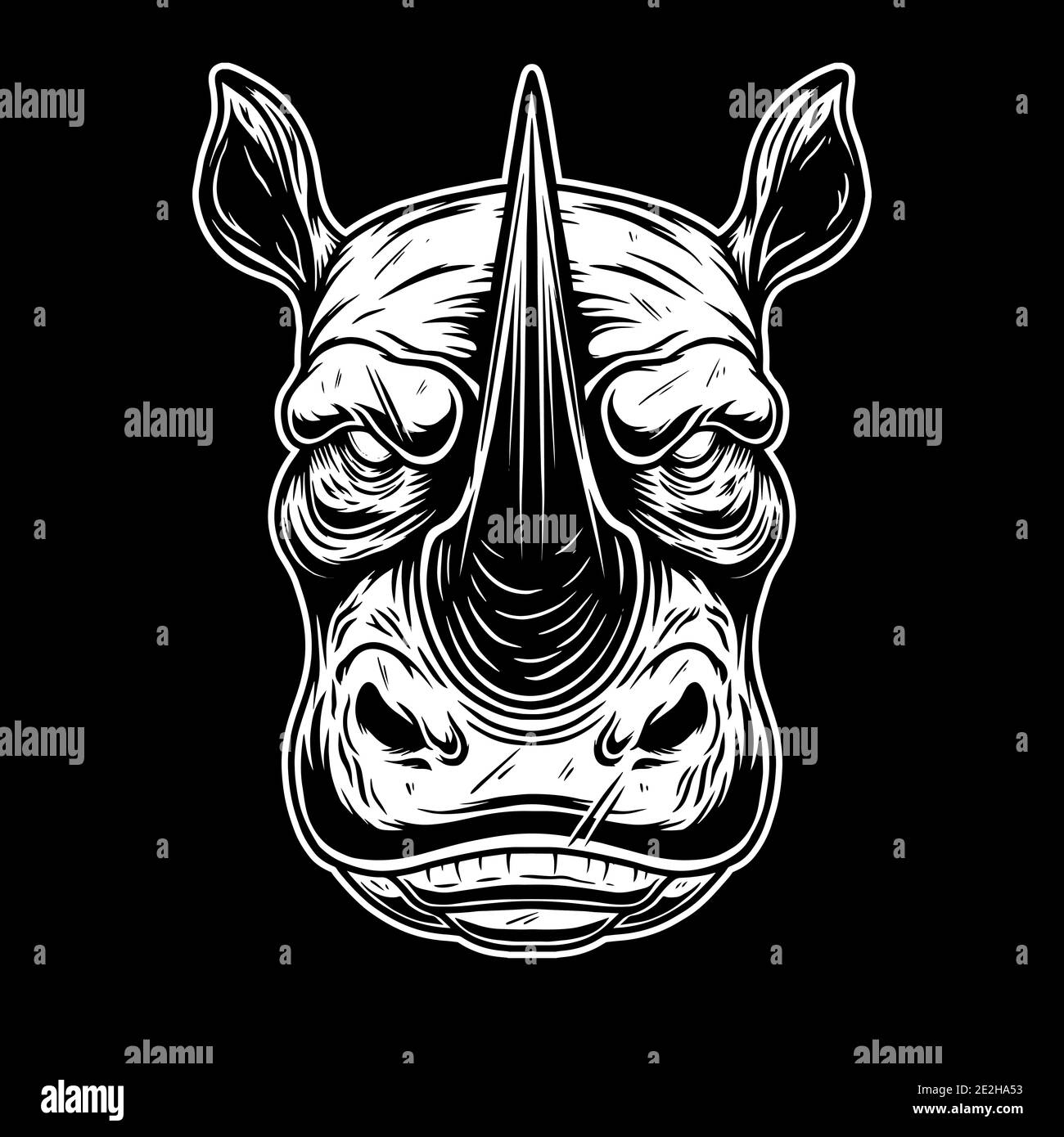 Angry Rhino Drawing