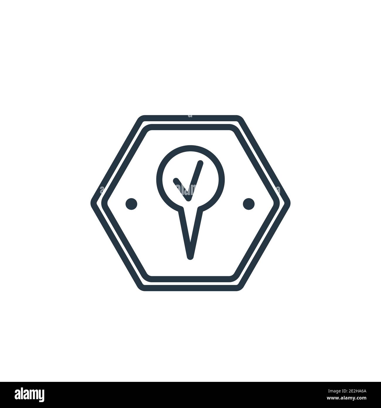 Maps mark outline vector icon. Thin line black maps mark icon, flat ...