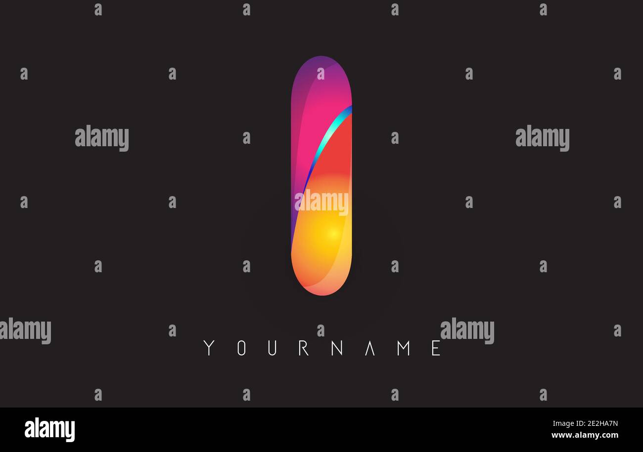 Letter I logo with gradient color design. Business card templates ...